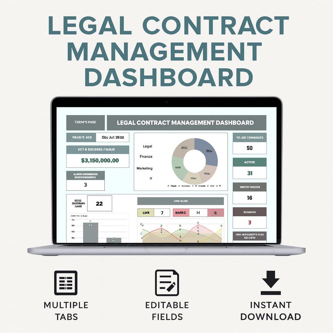 Legal Contract Management Dashboard Template Excel Google Sheets ...