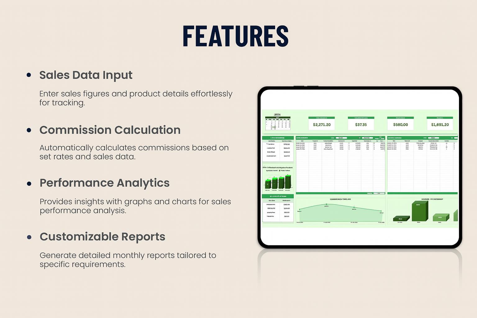 Sales Commission Tracker Template | Monthly Sales Bonus Sheet | Excel ...