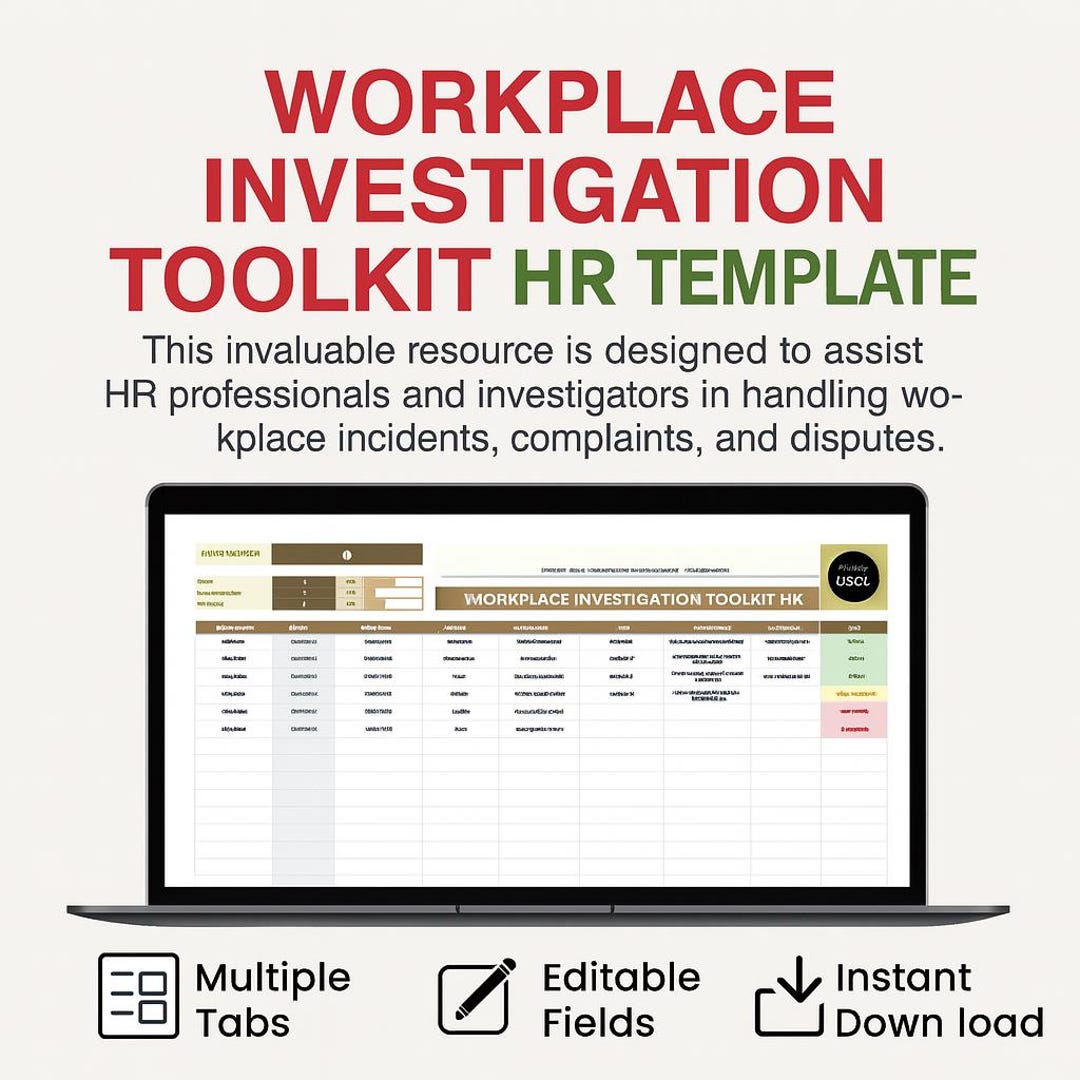 Workplace Investigation Toolkit HR Template Excel Google Sheets ...