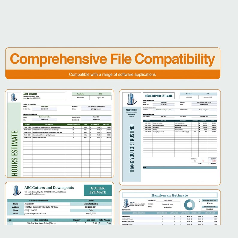 40+ Estimation Template Bundle | Excel & Google Sheets | Construction ...
