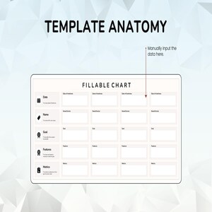 Fillable Chart Template Excel Google Sheets Interactive Editable Data ...