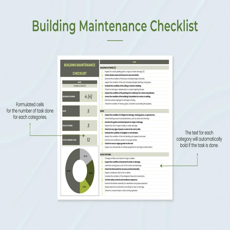 Building Maintenance Checklist Template | Property Upkeep Planner PDF ...