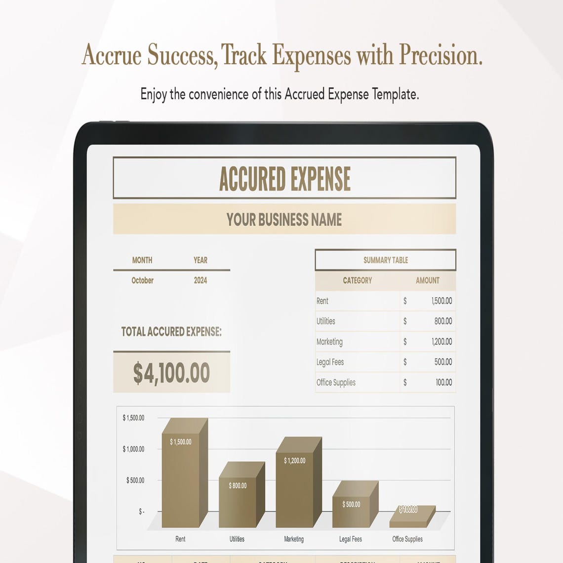 Accrued Expense Tracker Excel Google Sheets Template – Business Accrual ...
