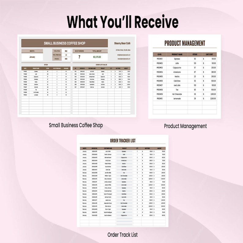 Small Business Coffee Shop Template Excel & Google Sheets | Café Budget ...