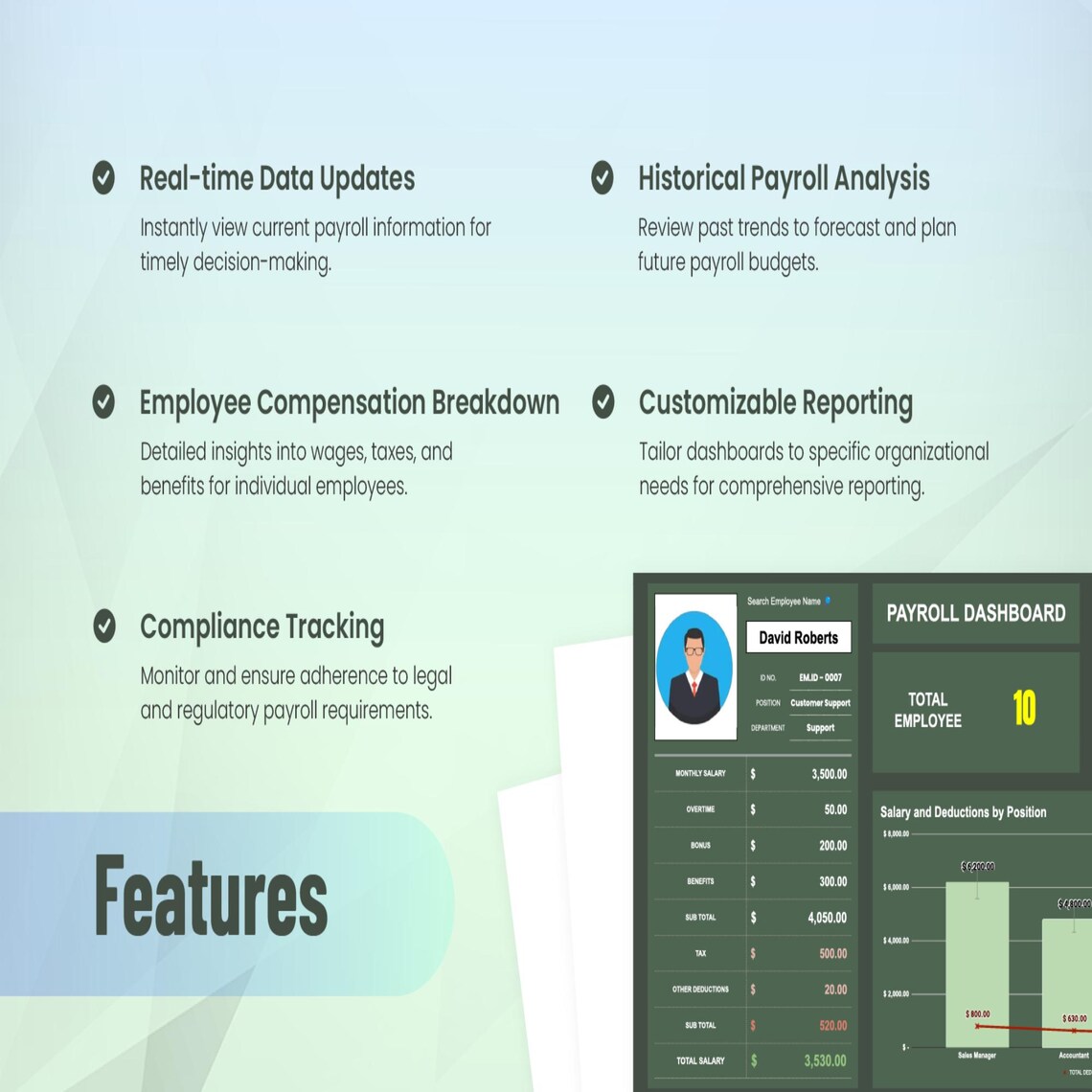 Payroll Dashboard Template Excel Google Sheets – Payroll Tracker ...