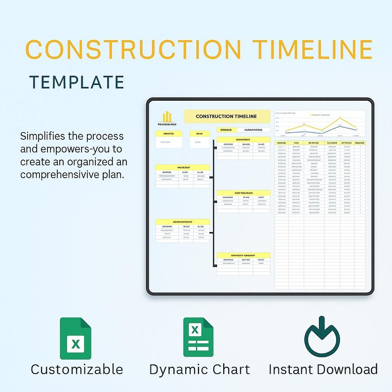 Construction Timeline Template | Project Schedule Planner | Building ...