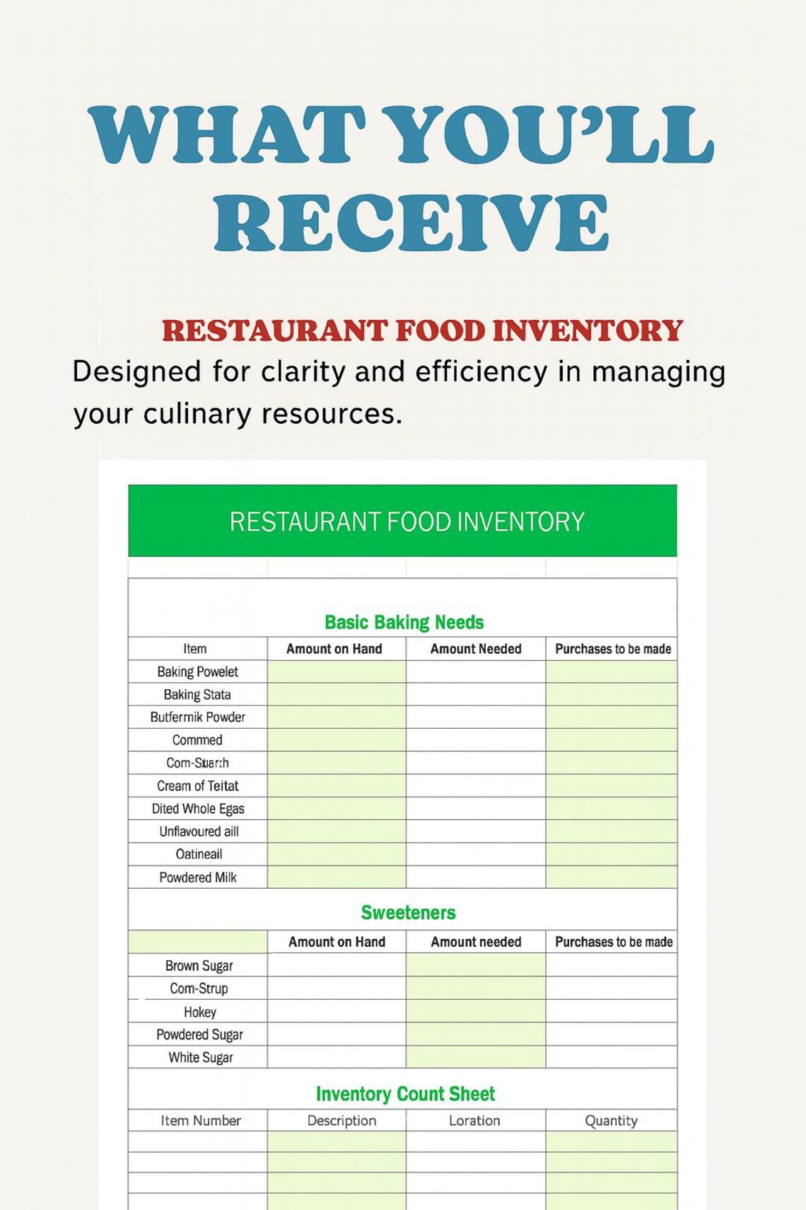 Restaurant Food Inventory Template | Excel & Google Sheets Stock ...