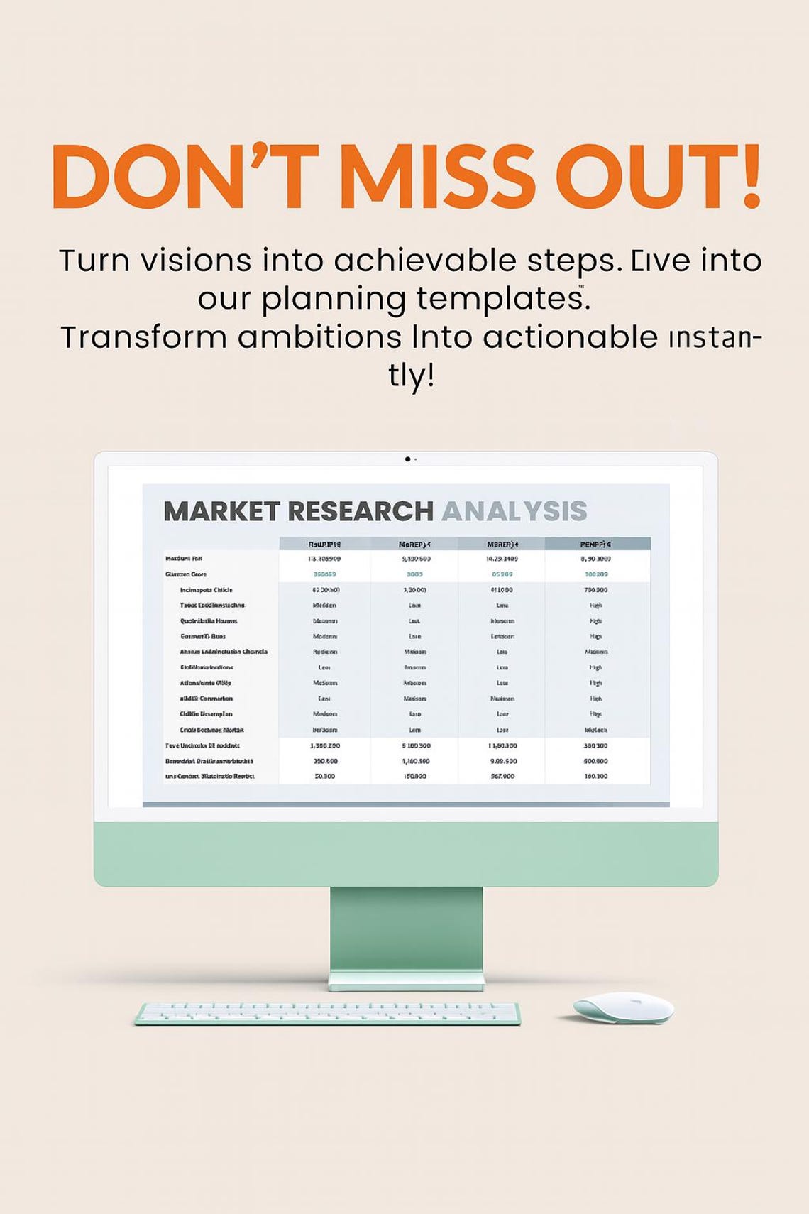 Market Research Analysis Template Excel & Google Sheets | Competitive ...