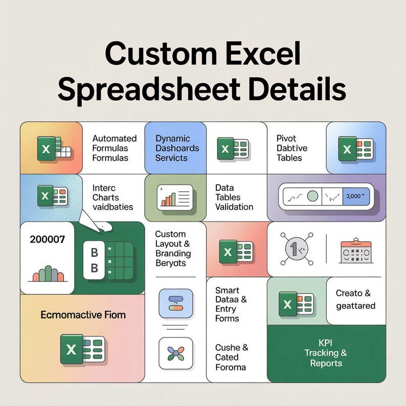 Custom Spreadsheet Google Sheets & Excel | Made to Order Template ...