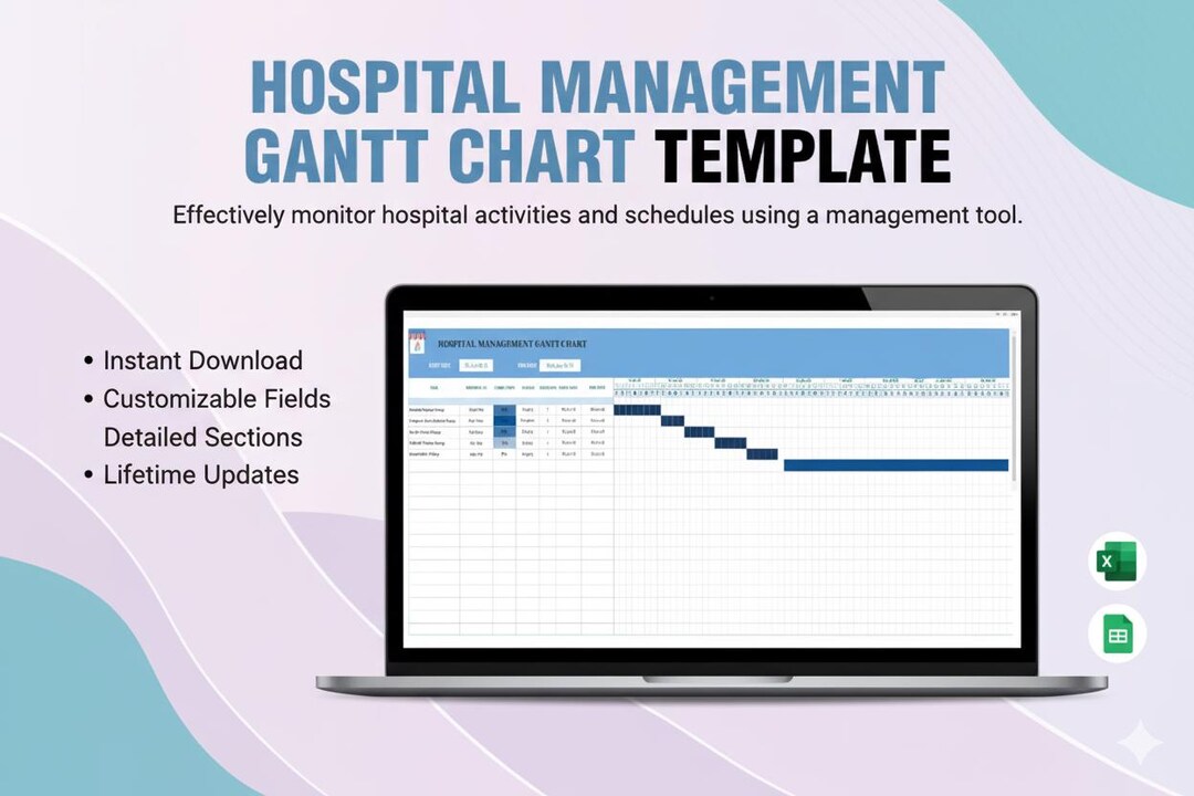 Hospital Management Gantt Chart Template Excel & Google Sheets ...