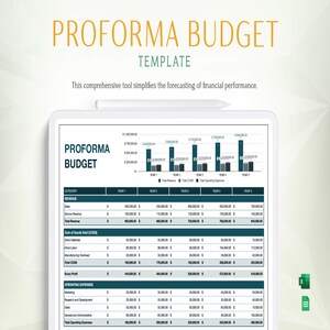 Proforma Budget Template • Excel & Google Sheets • Forecast and What-if ...
