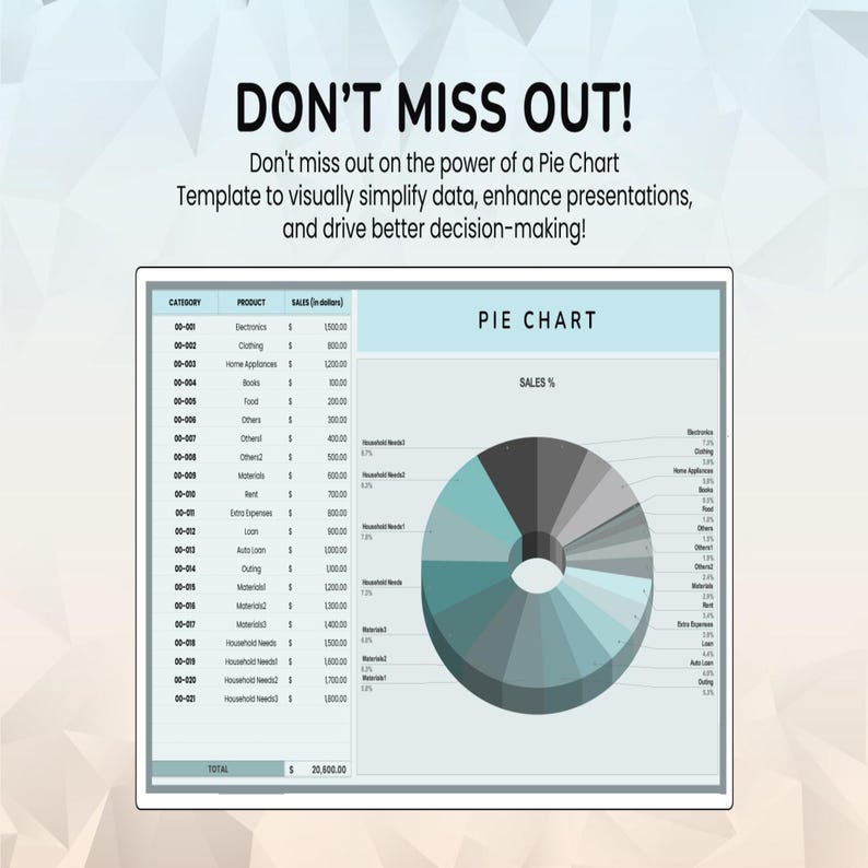 Pie Chart Template Excel Google Sheets Interactive Data Visualization ...