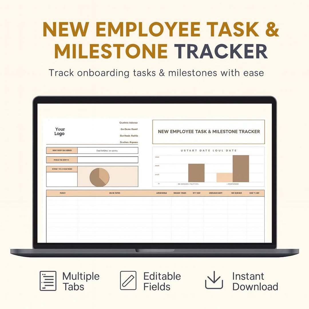 New Employee Task & Milestone Tracker Template | Onboarding Checklist ...