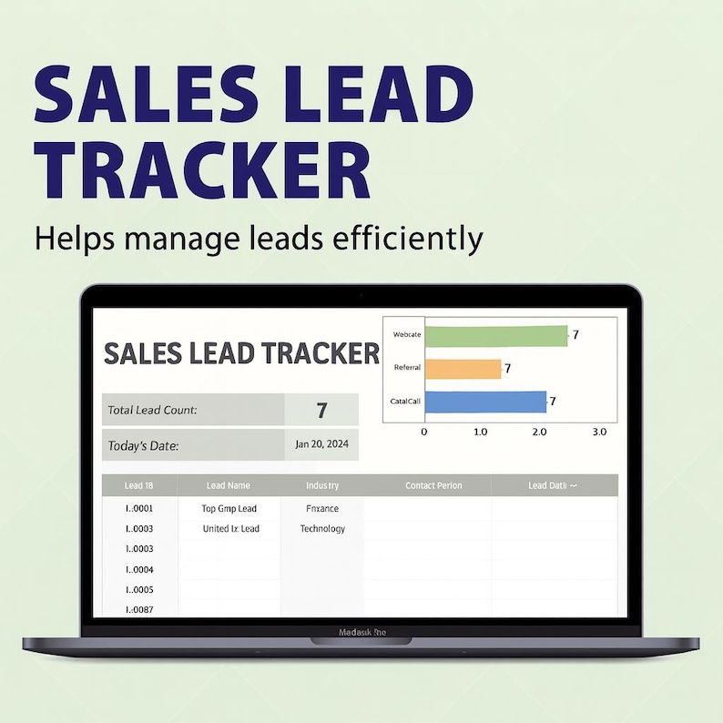Sales Lead Tracker Template Excel & Google Sheets • CRM Spreadsheet ...