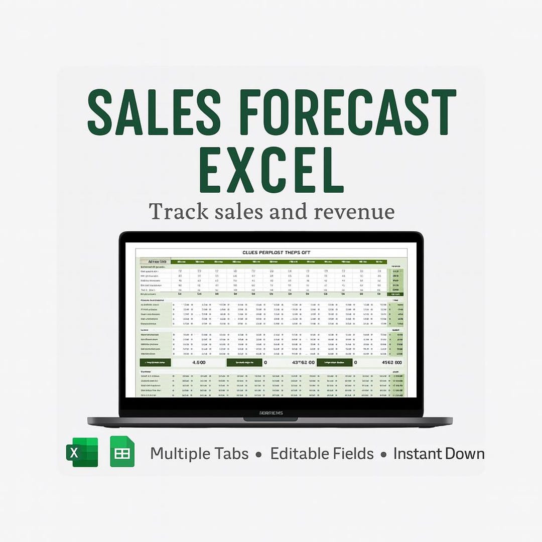 Sales Forecast Template – Excel - Google Sheets Revenue Projection Tool ...