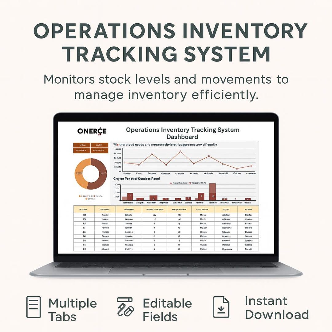Operations Inventory Tracking System Excel & Google Sheets | Stock ...