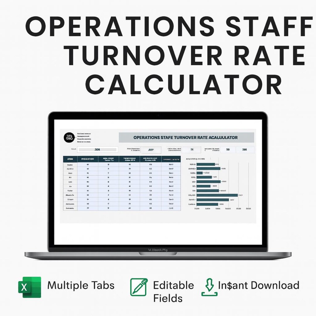 Operations Staff Turnover Rate Calculator Template • Excel & Google ...