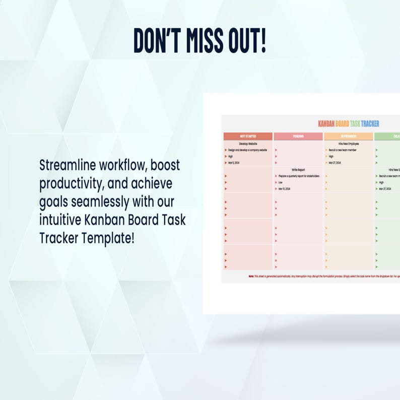 Kanban Board Task Tracker | Project Management Template, To-do List ...