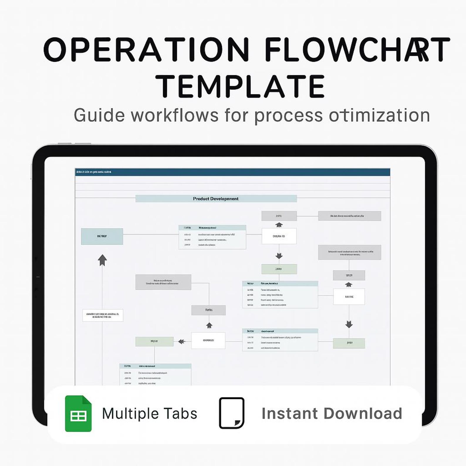 Operation Flowchart Template Excel Google Sheets Interactive Process ...