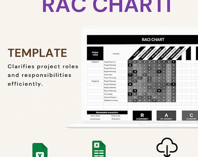 RACI Matrix Template | Project Management & Task Delegation | Excel ...