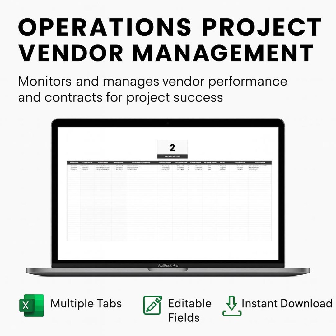 Operations Project Vendor Management Tracker Template • Excel & Google ...