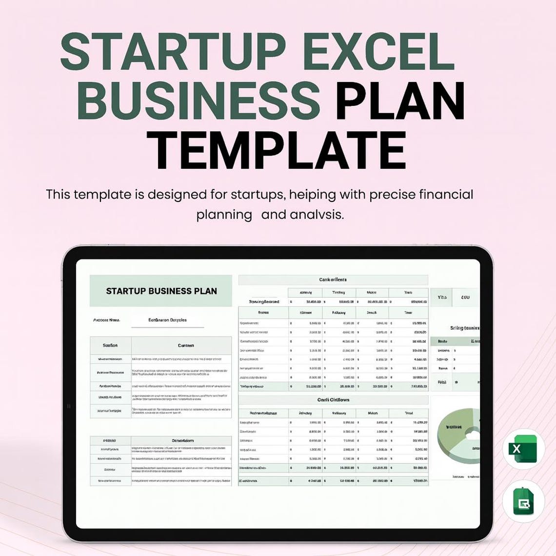 Startup Business Plan Template Excel & Google Sheets | Financial ...