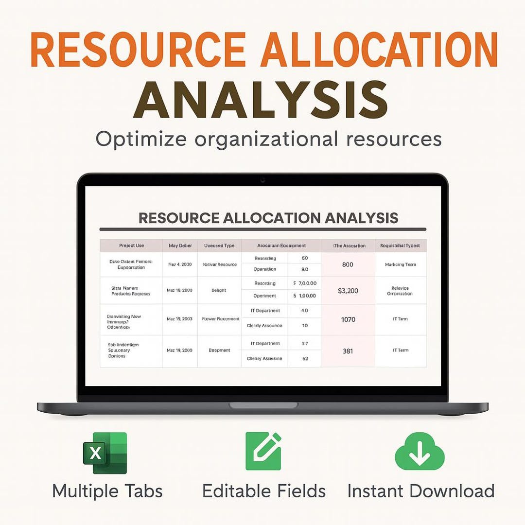 Resource Allocation Analysis Excel Template | Team Capacity Planner ...