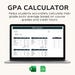 GPA Calculator Template – Excel & Google Sheets Grade Point Average ...