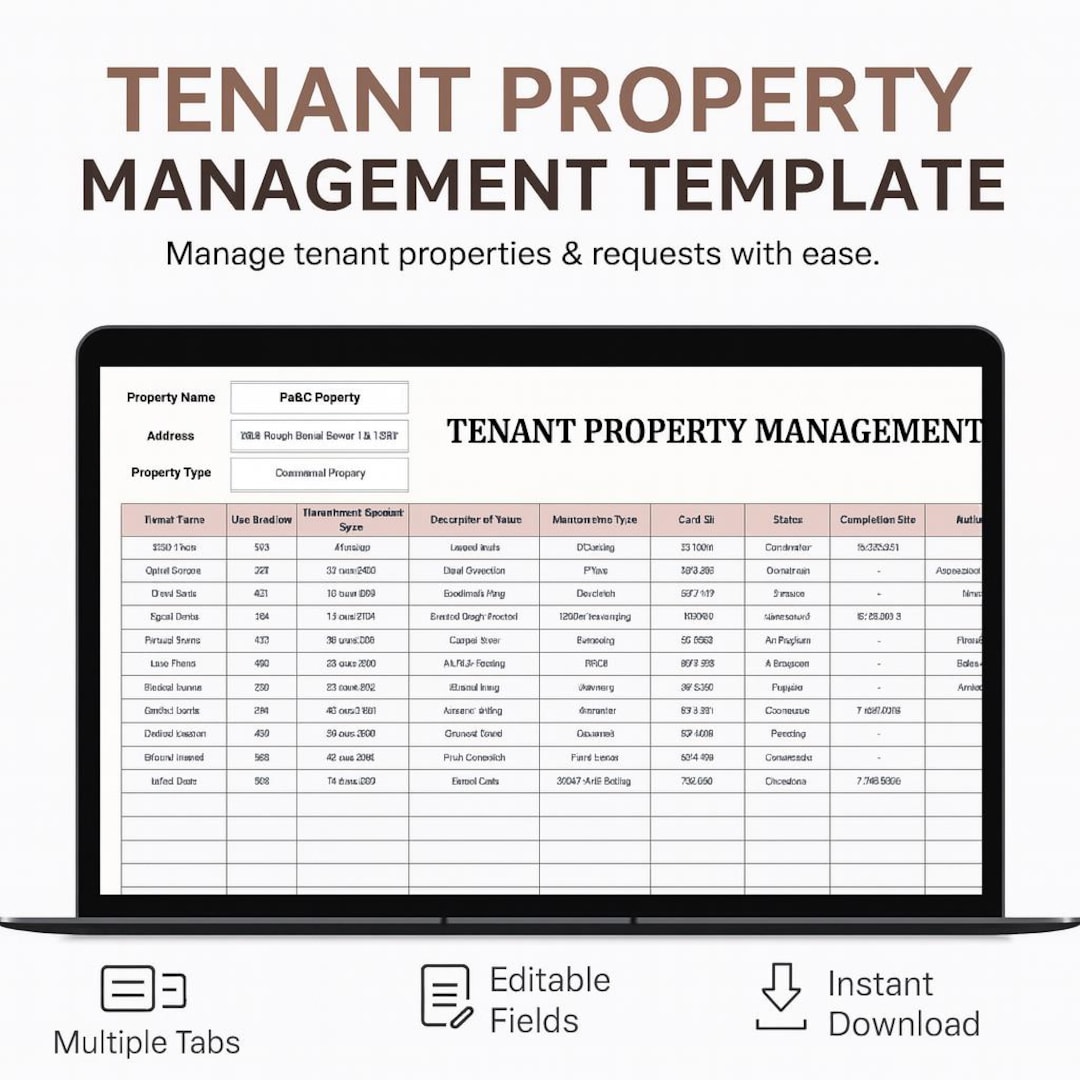 Tenant Property Management Template Excel & Google Sheets | Rent ...