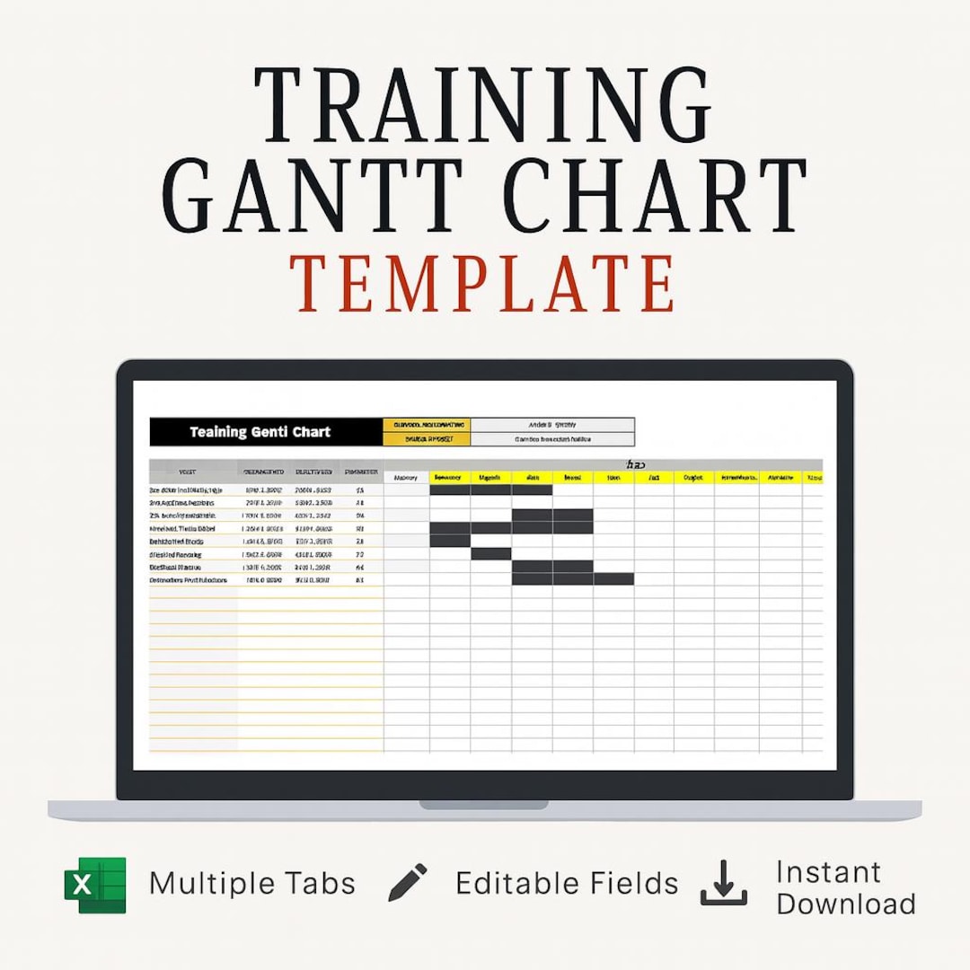 Training Gantt Chart Template Excel & Google Sheets • Editable Training ...