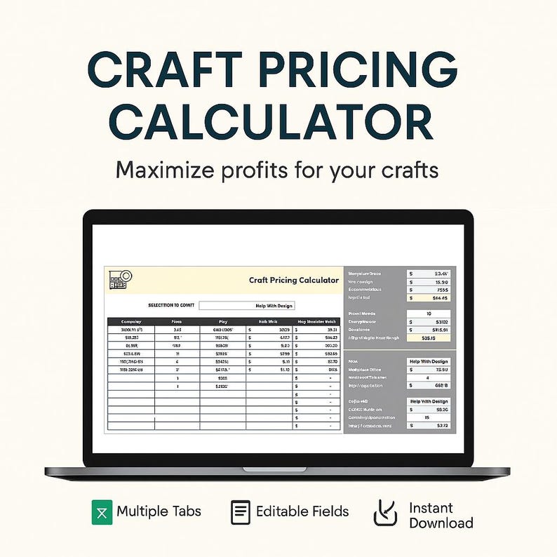 Craft Pricing Calculator Template – Handmade Product Costing ...