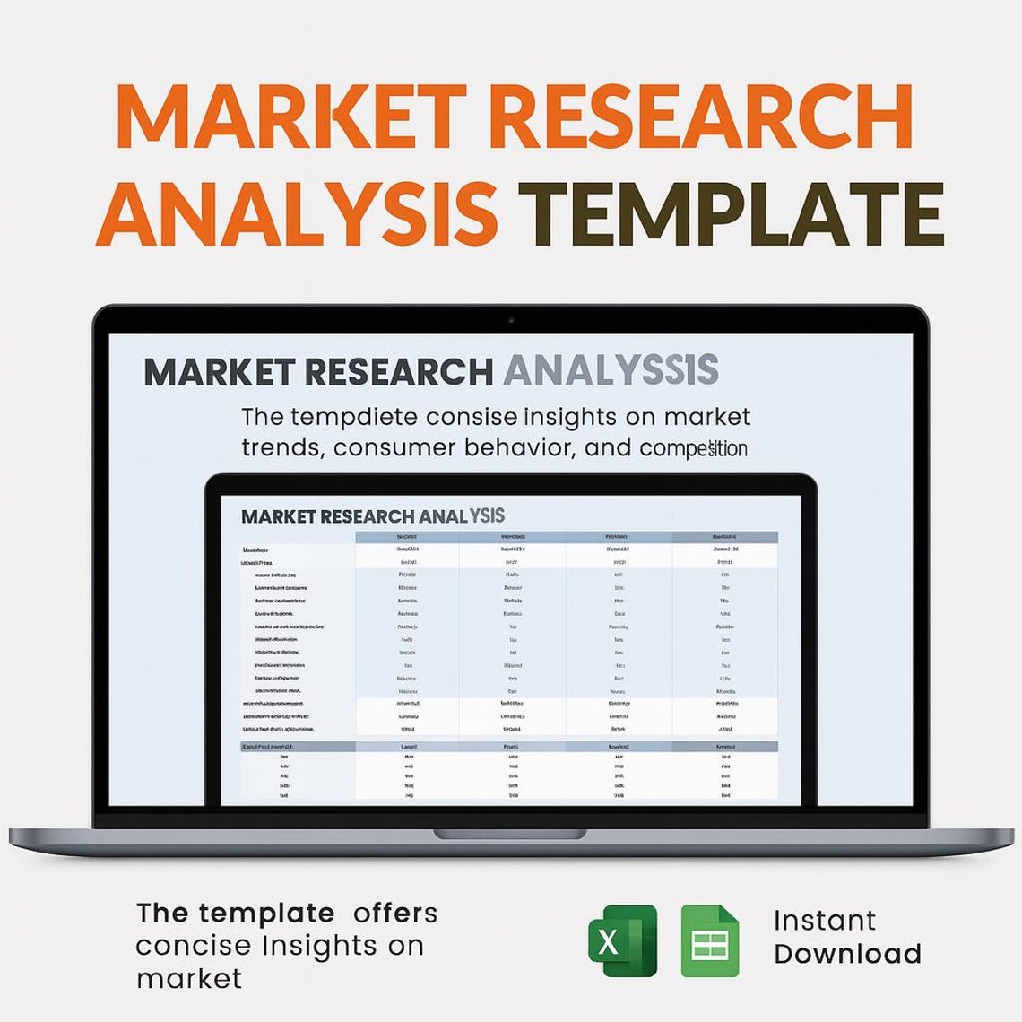 Market Research Analysis Template Excel & Google Sheets | Competitive ...