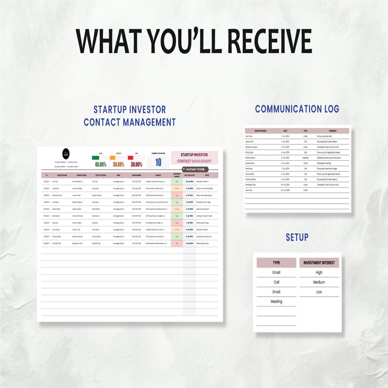 Startup Investor Contact Management Template | Excel & Google Sheets ...