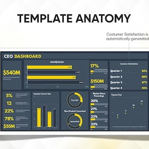 CEO Dashboard Tracker Template | Executive KPI Dashboard Excel & Google ...