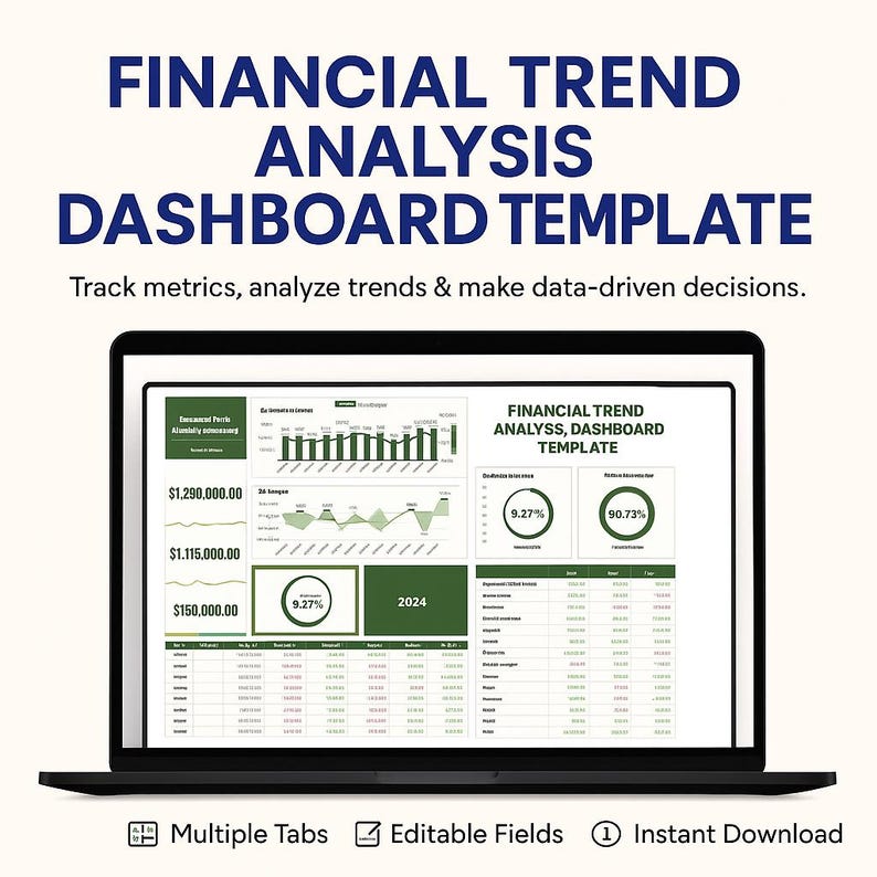 Financial Trend Analysis Dashboard Template | Business Finance & KPI ...
