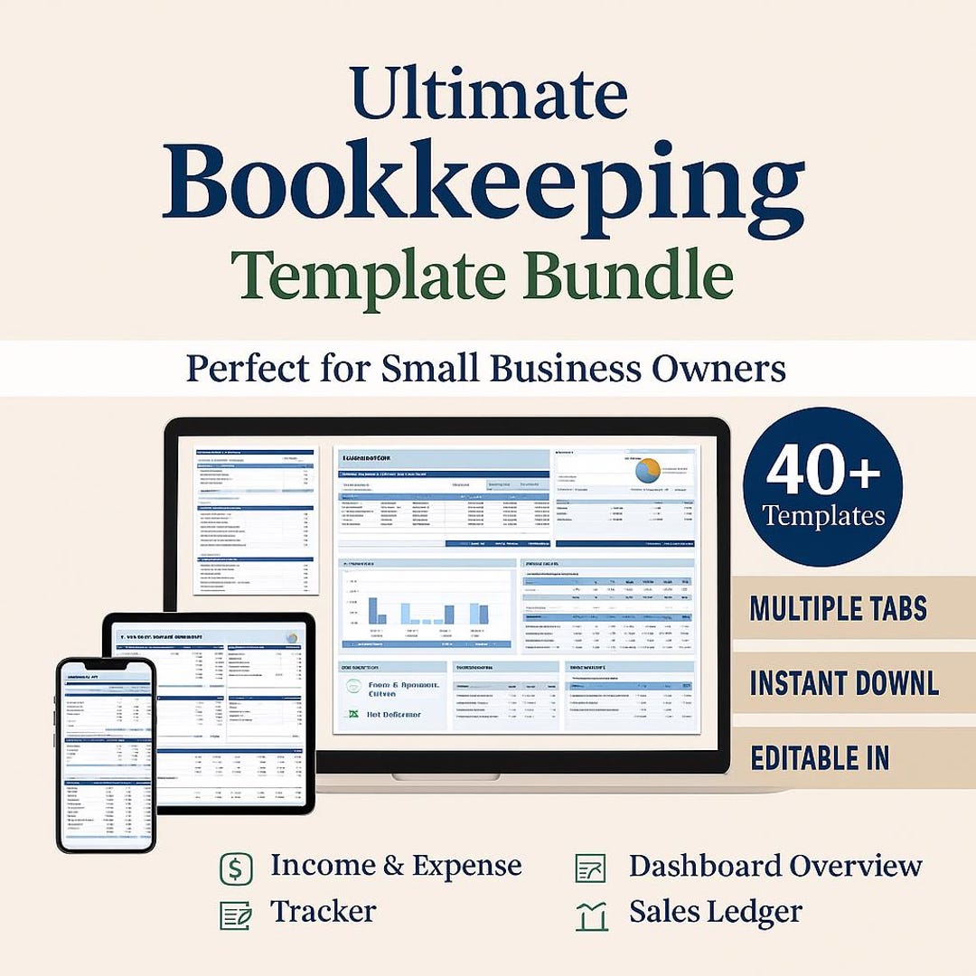 40+ Bookkeeping Excel Template Bundle | Small Business Accounting ...