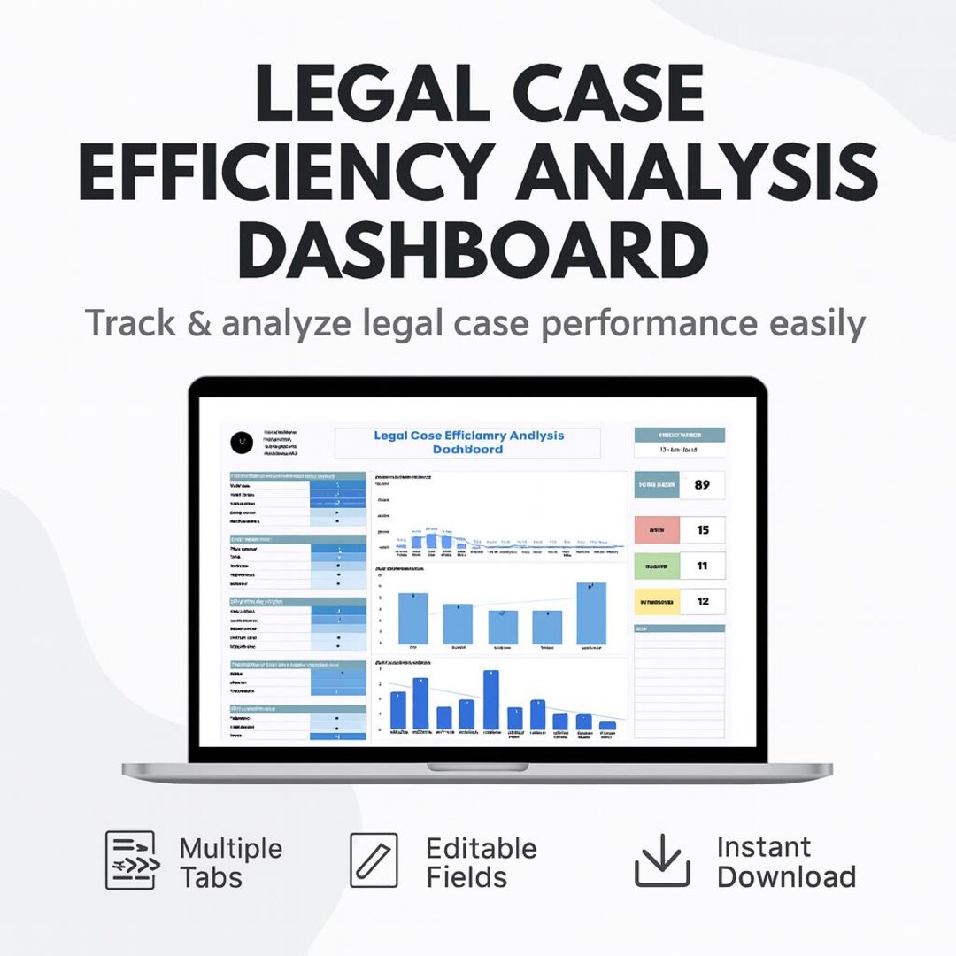 Legal Case Efficiency Analysis Dashboard Template | Law Firm KPI ...
