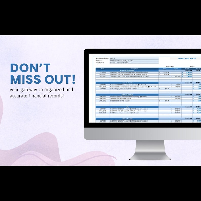 General Ledger Template Excel Google Sheets – Chart of Accounts ...