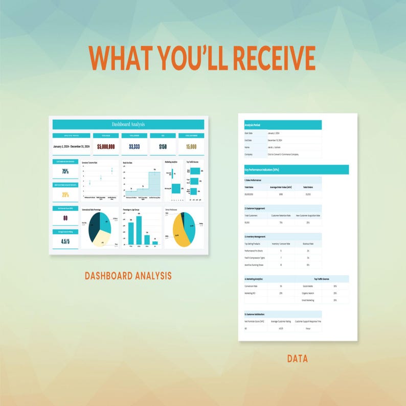 Dashboard Analysis Template Excel Google Sheets – Data Analytics, KPI ...