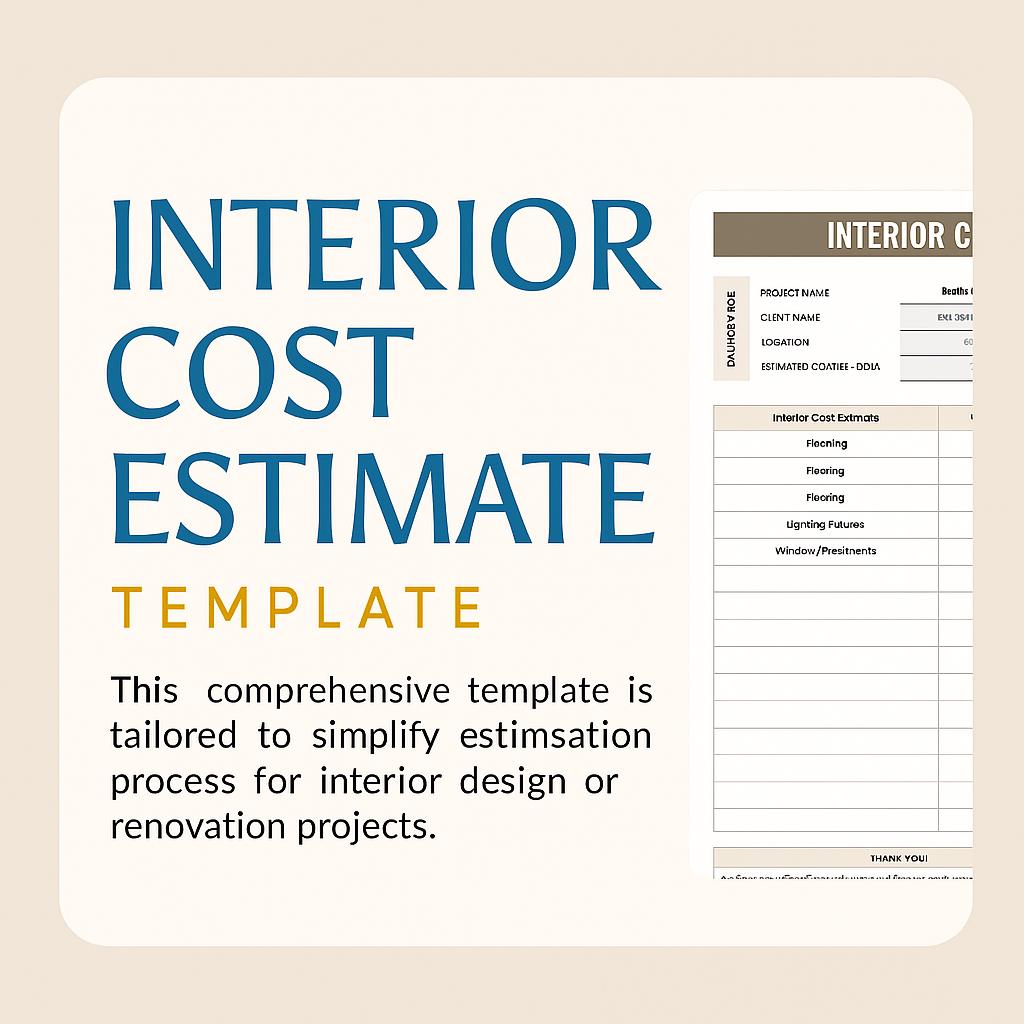 Interior Cost Estimate Template – Excel & Google Sheets Interior ...