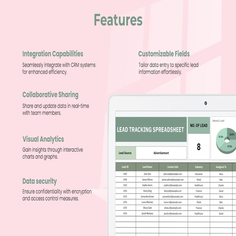 Lead Tracking Template Excel & Google Sheets | CRM Sales Pipeline ...