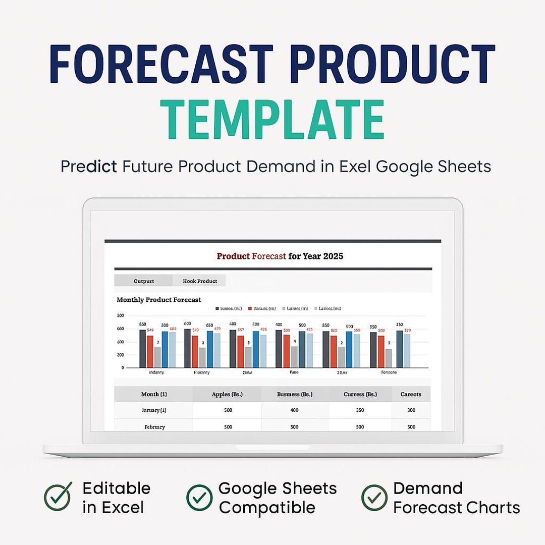 Product Forecast Template Excel & Google Sheets | Sales Projection ...