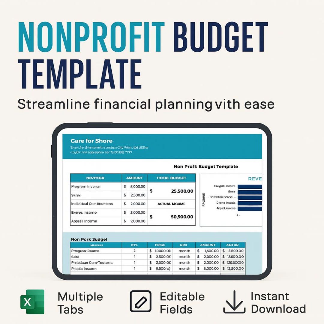 Nonprofit Operating Budget Template Excel & Google Sheets • Fiscal Year ...
