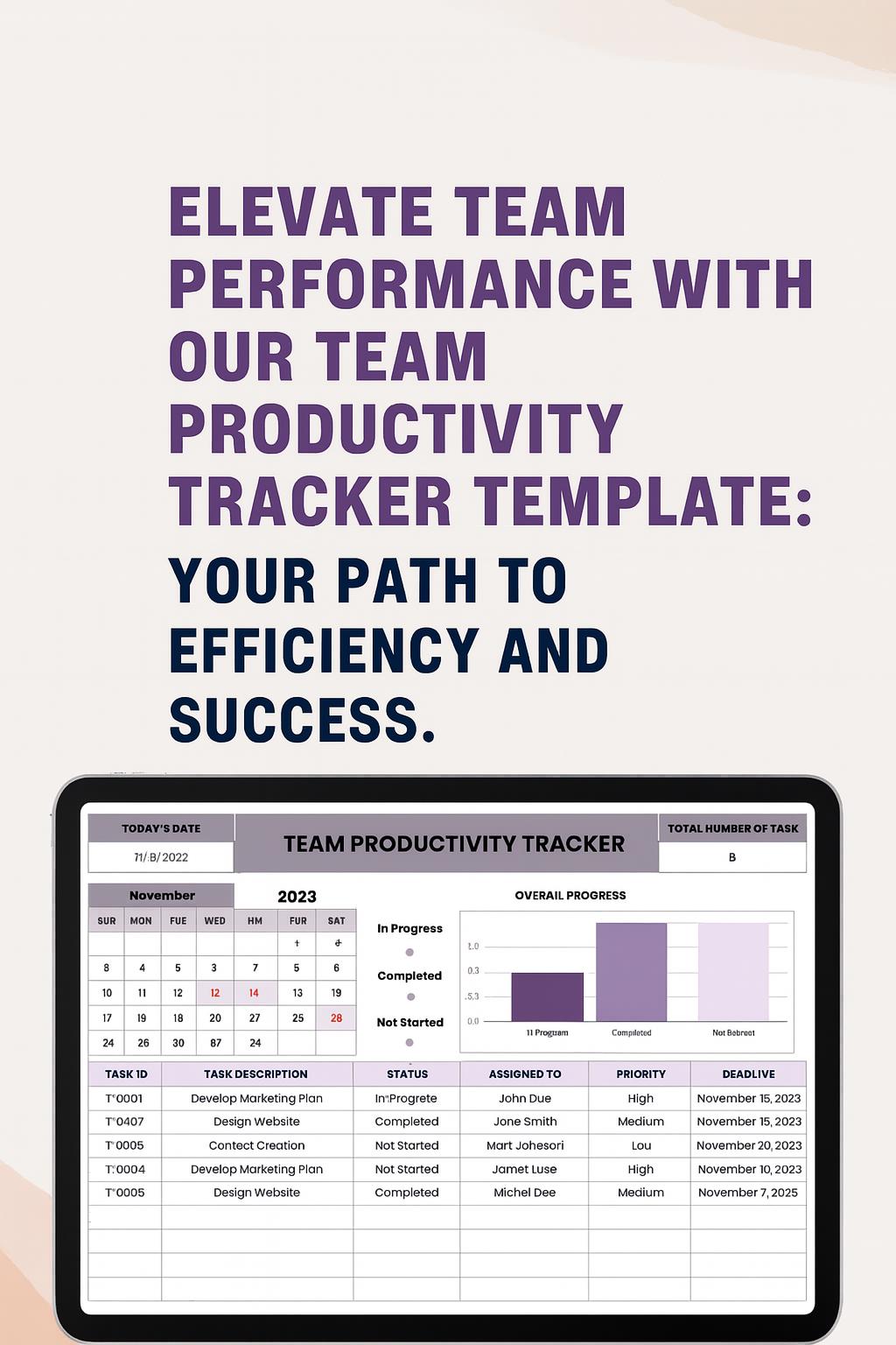 Team Productivity Tracker Template | Employee Task Monitoring Sheet ...