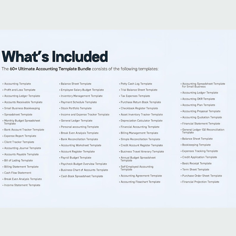 60+ Ultimate Accounting Template Bundle | Excel & Google Sheets ...