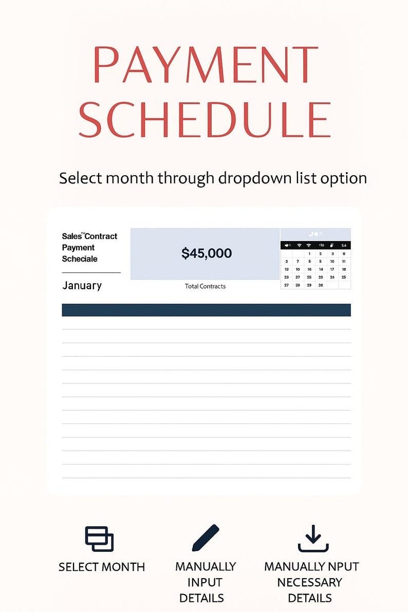 Sales Contract Payment Schedule Excel Template – Contract Payment ...