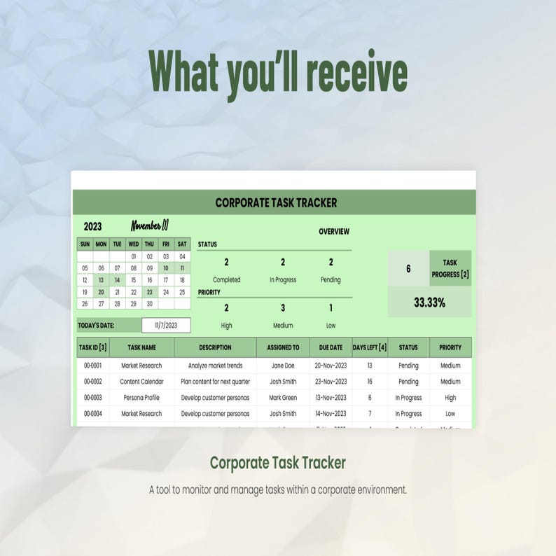 Corporate Task Tracker Template | Employee Task Management, Project ...