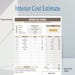Interior Cost Estimate Template – Excel & Google Sheets Interior ...