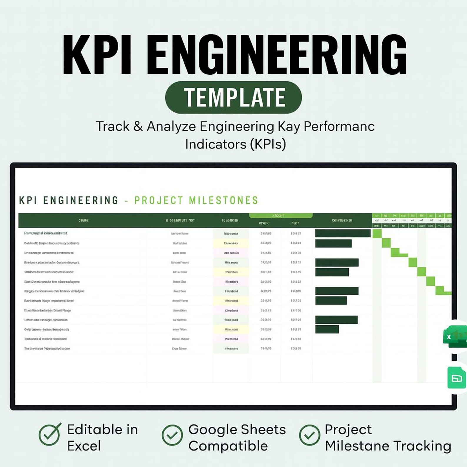 KPI Engineering Template Excel & Google Sheets | Project Performance ...