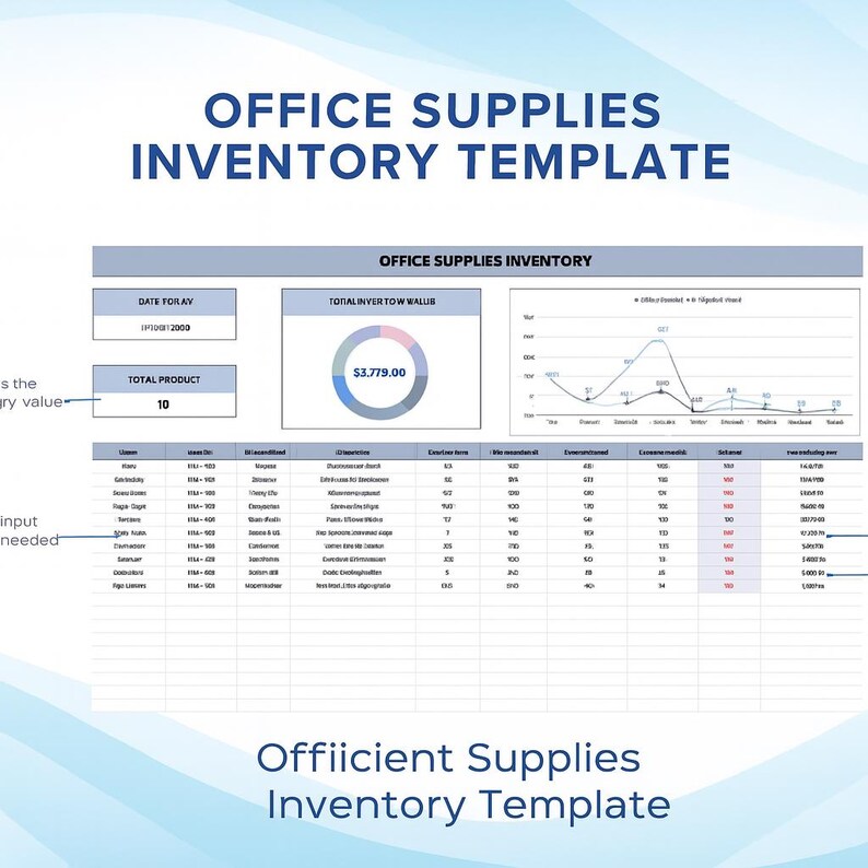 Office Supplies Inventory Template | Excel & Google Sheets | Stationery ...